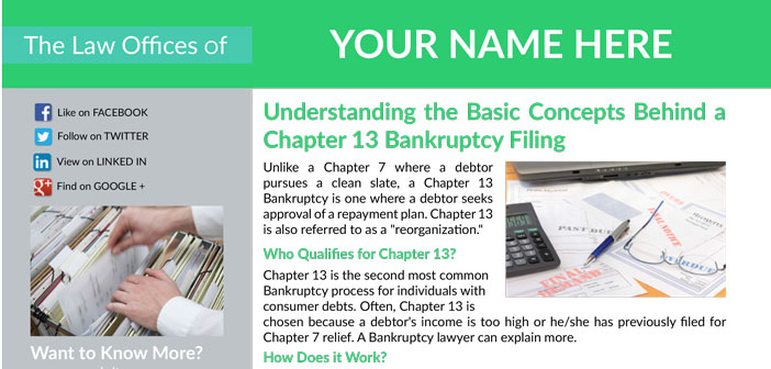 Basic Concepts Behind A Chapter 13 Bankruptcy Filing | James Toolbox