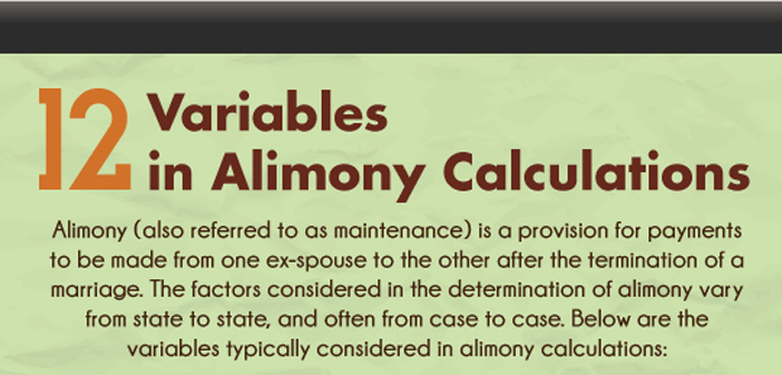 12 Variables In Alimony Calculations | James Toolbox
