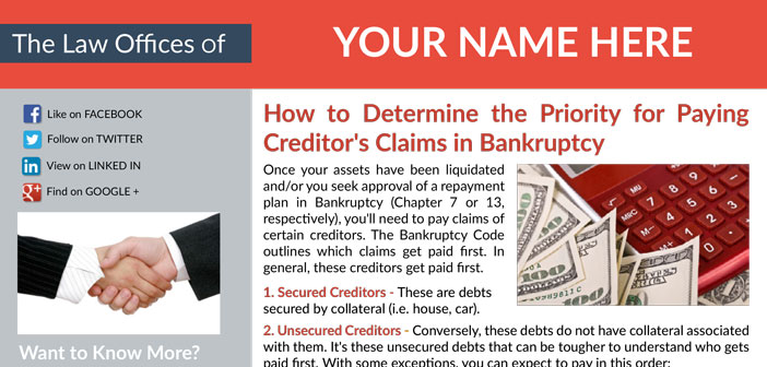 Determine The Priority For Paying Creditors' Claims in Bankruptcy ...